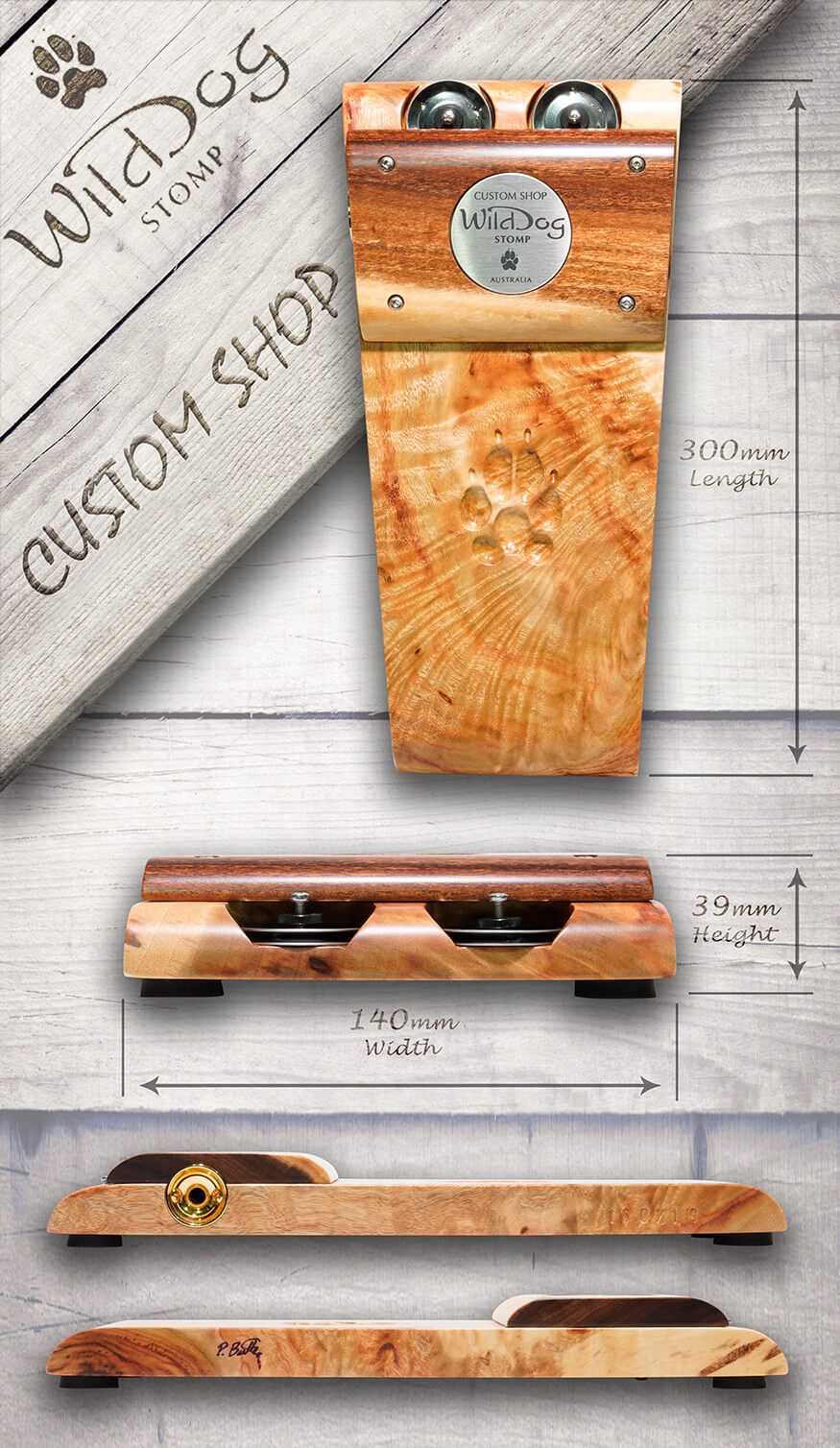 CUSTOM SHOP STOMP BOX - EXOTIC TIMBERS – Music Workshop Retail