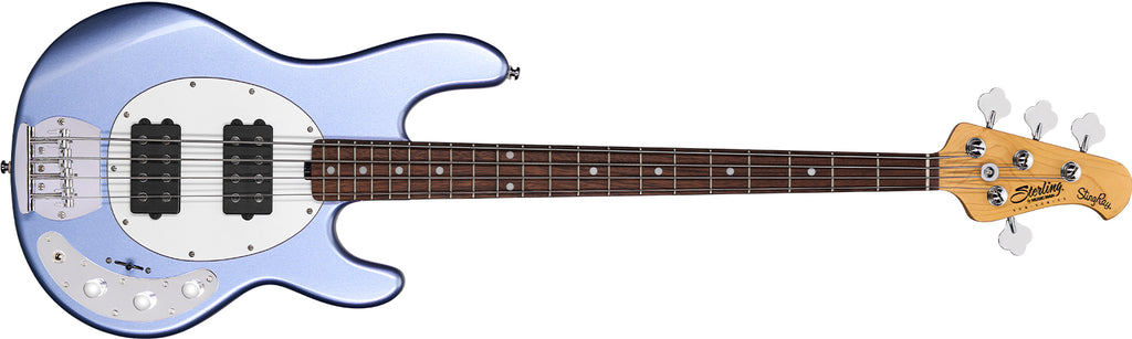 StingRay style Active 2 Band EQ DOUBLE Humbucking PUP R/W FB Lake Blue ...